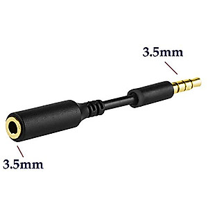 Josi Minea x5 Pcs 3.5mm Audio Jack Extender Headphone Adapter with 4-Pole Connectors 3 Ring Connector Compatible with Apple iPhone 6/6S/6+/SE/5S, Samsung Galaxy S10/S9/S8/S7 & Most Devices [ 5 Pack ]