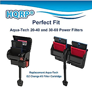 HQRP 6-Pack Aquarium Filter Compatible with Aqua-Tech for EZ-Change # 3 Filter Cartridge Fits Aqua-Tech 20-40 and 30-60 Power Filters