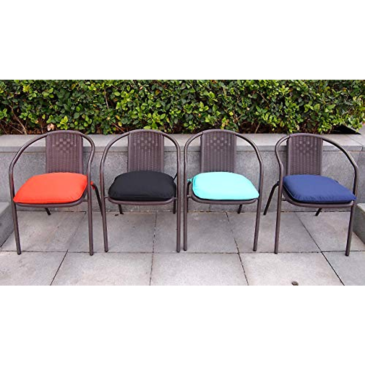 Augld 2 Pack Water Repellent Patio Chair Cushion Breathable 17"x16" Seat Cushion with Ties Teal