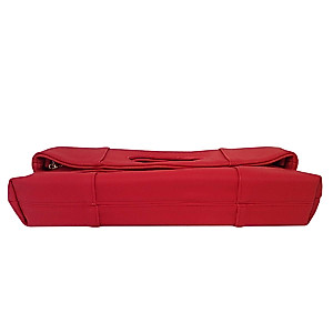 Synthetic Leather Fold Over Clutch (RED)