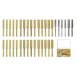 36Pcs Chainsaw Sharpening Bits,Diamond Chainsaw Sharpener Stone Burr Grinding Stone File Titanium Plated Polishing Grinding Tool for Electric Chain Saw Stone Jewelry (5/32 inch, 3/16 inch, 7/32 inch)