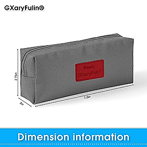 GXaryFulin Small Pencil Case for Student, Basic Pencil Pouch (Grey)