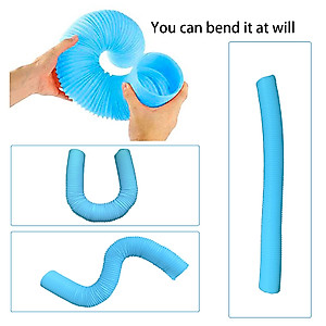 MUYG Plastic Hamster Tunnels,Small Animal Tubes,Foldable Exercising Training Ferrets Fun Tunnel Hamsters Hideout Tube 15 Pcs Pet Chew Toys for Guinea Pigs Chinchillas Rats Gerbils (Blue)