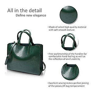 NICOLE&DORIS Tote Handbag Crossbody Bag Shoulder Bag Ladies Messenger Bag Purse PU Leather Green