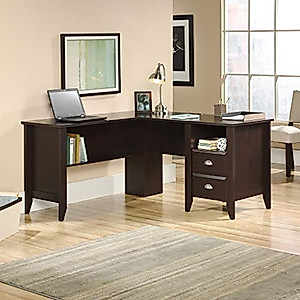 Sauder Shoal Creek L-Desk, Jamocha Wood finish