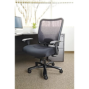 Space Seating 75 Series Air Grid Big and Tall Deluxe Ergonomic Office Chair with Thick Padded Seat and 400 lb. Limit, Black