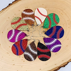 Baseball Earrings for Women - Baseball Jewelry - Baseball Mom Accessories - Baseball Stuff (Snowy White)