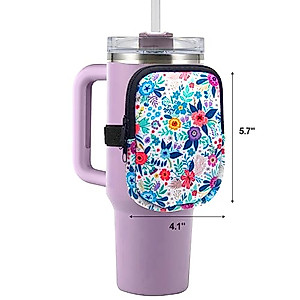 Water Bottle Pouch For Stanley Quencher Adventure 40oz 30oz Tumbler & Stanley IceFlow 20oz, Versatile Tumbler Pouch with Zipper, Gym Accessories For Women, for Keys, Wallet, Earphone, Cards, Compact