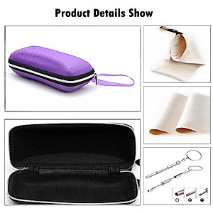 LRZCGB Zipper Eyeglasses Case, Honeycomb Glasses Sunglasses Case Box Protector for Men & Women or Children(Purple)
