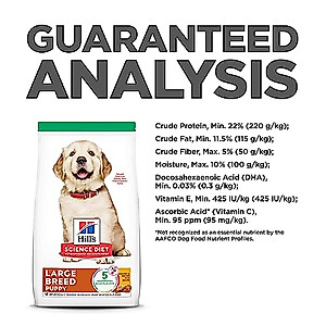 Hill's Science Diet Puppy, Large Breed Puppy Premium Nutrition, Dry Dog Food, Chicken & Brown Rice, 27.5 lb Bag