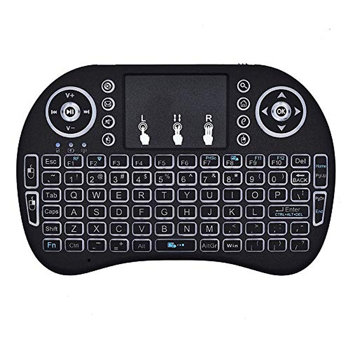 Mini Keyboard i8 2.4G Air Mouse Wireless Keyboard with Touchpad, Rechargeable Handheld Keyboard Remote for Smart TV, Android TV Box, KODI, Raspberry Pi, PC