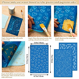 6 Pcs Clay Earring Making Kit, 3 Clay Texture Rollers, 3 Silk Screen Stencils for Polymer Clay, Polymer Clay Tools, 5.1 Clay Twig Rollers, 4 x 6 Inch Reusable Stencil for Clay Earrings Jewelry Making