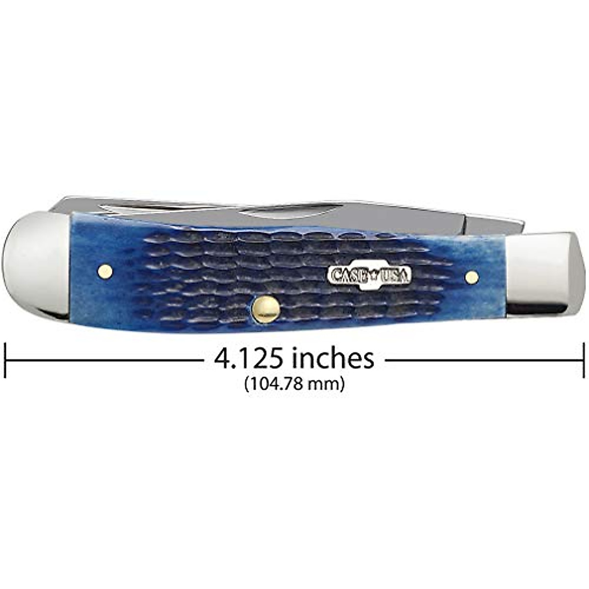 Case WR XX Pocket Knife Navy Blue Bone Trapper Item #2800 - (6254 SS) - Length Closed: 4 1/8 Inches