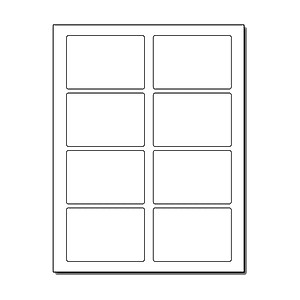 Adhesive Name Tag Stickers, 8 Labels per Sheet, 3 3/8" x 2 1/3" - 25 Sheets / 200 Labels - White Matte Finish Printable Badges for Inkjet/Laser Printers