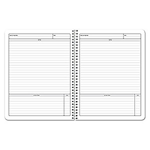 BookFactory Meeting Notebook/Meeting Book for Work- Black 120 Pages (Ruled Format), 8.5in x 11in, Wire-O Bound (MTG-120-7CW-A-(Meetings-K)-MX)