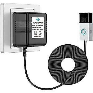 Video Doorbell Transformer 18V500MA Power Transformer Compatible with All Versions of Ring Doorbell and Nest Ecobee, Sensi and Honeywell Thermostats 26ft Cable (18V-26ft)