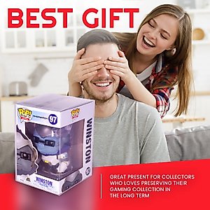 ==DISCONTINUE== Funko Pop Protector - 10-Pack, Funko Pop Display Case - Compatible with All Standard 6" Funko Pop Figures, Overwatch Action Figures 0.40 mm Thick & Stackable