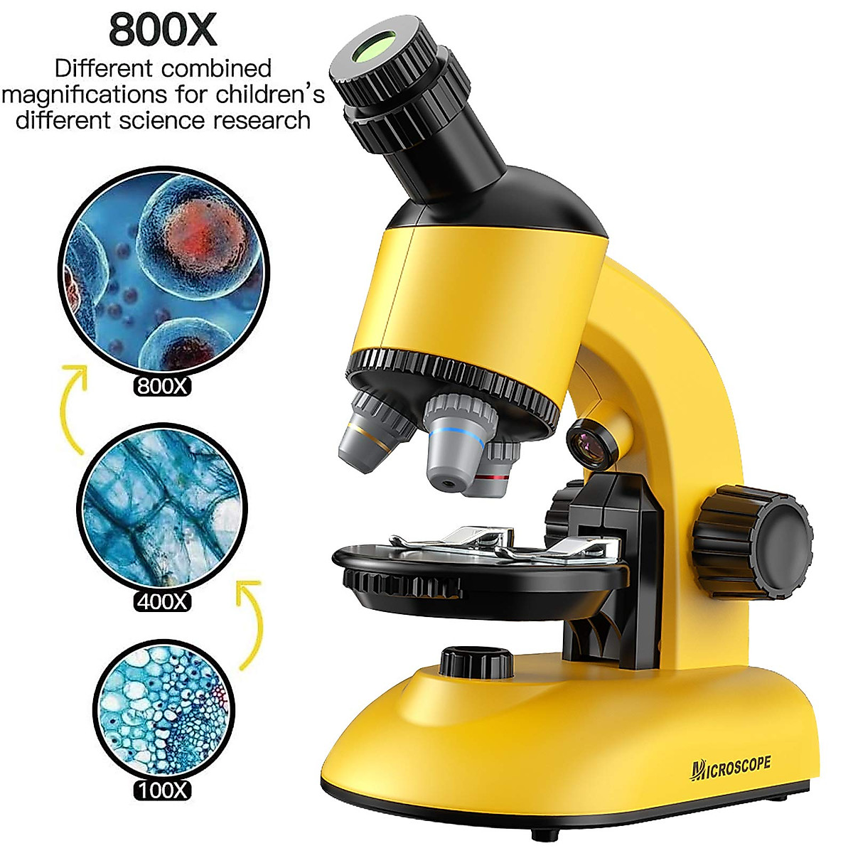 Microscope for Kids, Microscope Kit LED 40X-1200X Magnification Kids Science Toys, Microscope Slides with Specimens for Kids,Students Microscope STEM Kit