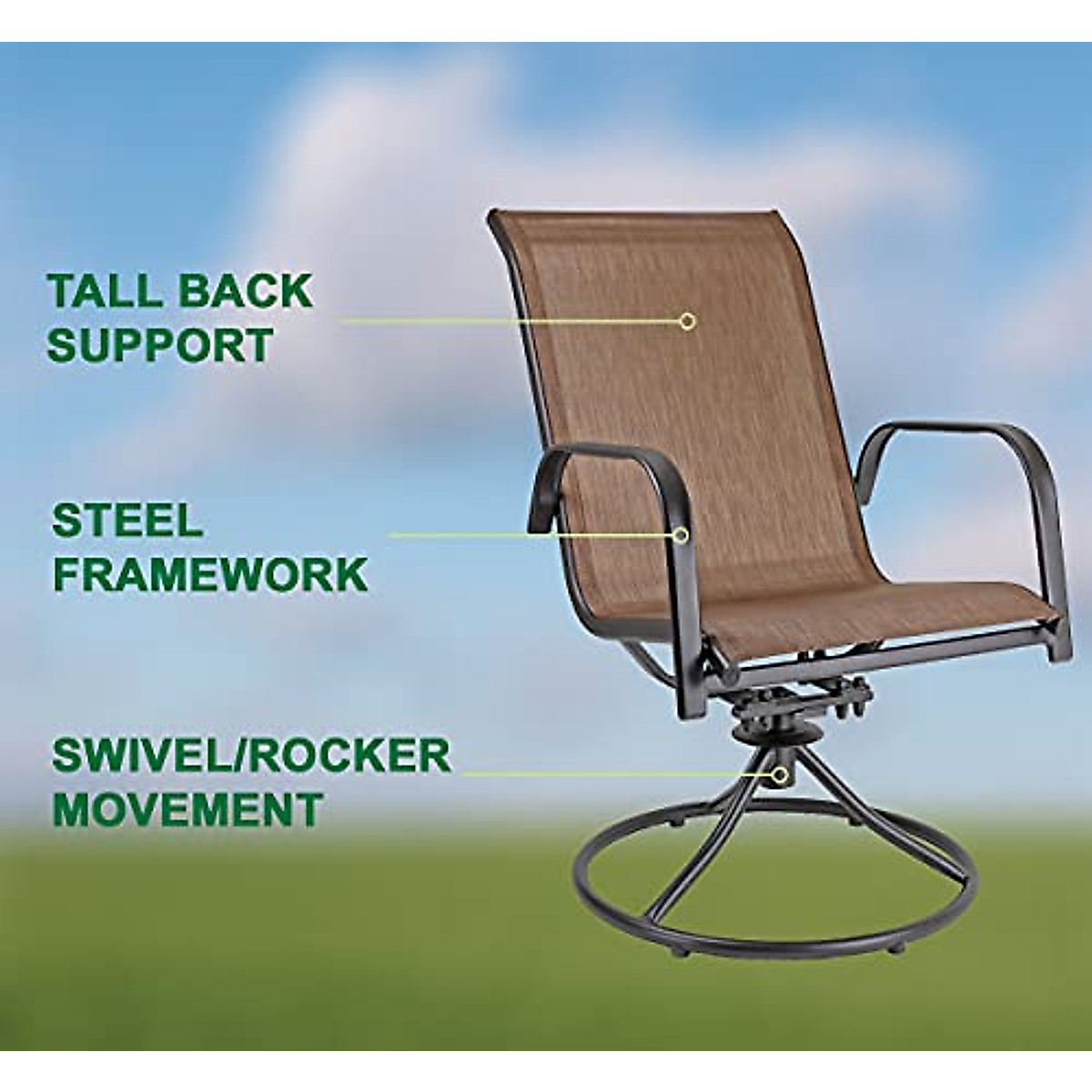 Sienna Swivel Rocker (SET OF 2) Espresso Finish 'Brown'