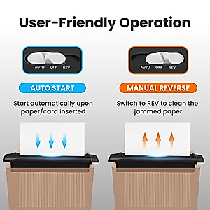 Paper Shredder Without Basket,VidaTeco 7-Sheet Strip Cut Shredder for Home Use,Mini Paper Shredder Also Shreds Card/Staple,Small Portable Shredder with Extendable Arm,Durable&Fast with Jam Proof(ETL)