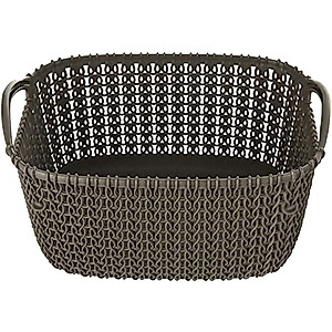 Set of 3 Knit Baskets L + S + XS Brown