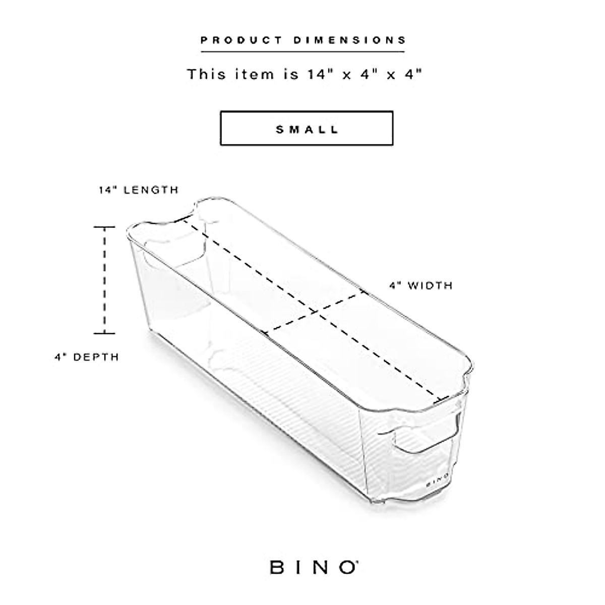 BINO | Stackable Storage Bins, Small - 2 Pack | THE STACKER COLLECTION | Clear Plastic Storage Bins | Built-In Handles | BPA-Free | Containers for Organizing Kitchen Pantry | Multi-Use Organizer Bins