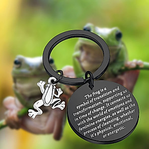 ENSIANTH Frog Keychain Frog Lover Gift Frog Jewelry Animal Lover Gift Inspiration Gift for Friend (Frog Keychain Black)