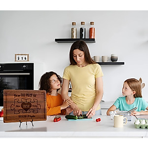 Personalized Mom You Are the Piece that Holds Us Together Puzzle Cutting Board, Custom Mom Cutting Board with Kids Names, Customized Mother's Day, Birthday Gifts for Mom, Grandma Gifts from Grandkids