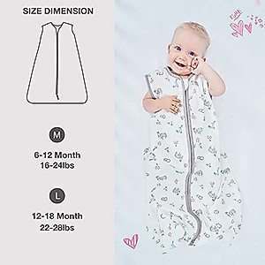 EXQ Home Baby Sleep Sack L 2-Pack,Sleep Sack 2t Wearable Blanket Baby Unisex Soft Baby Sleep Sack 12-18 Months,Sleeping Bag Baby Cotton Sleeveless Sleepsack 2-Way Zipper,White Rabbit
