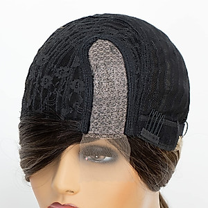 K'ryssma Ash Brown Wig with Highlights Long Wavy Synthetic Wigs for Women Natural Hairline Ombre Highlight Wig with Dark Roots