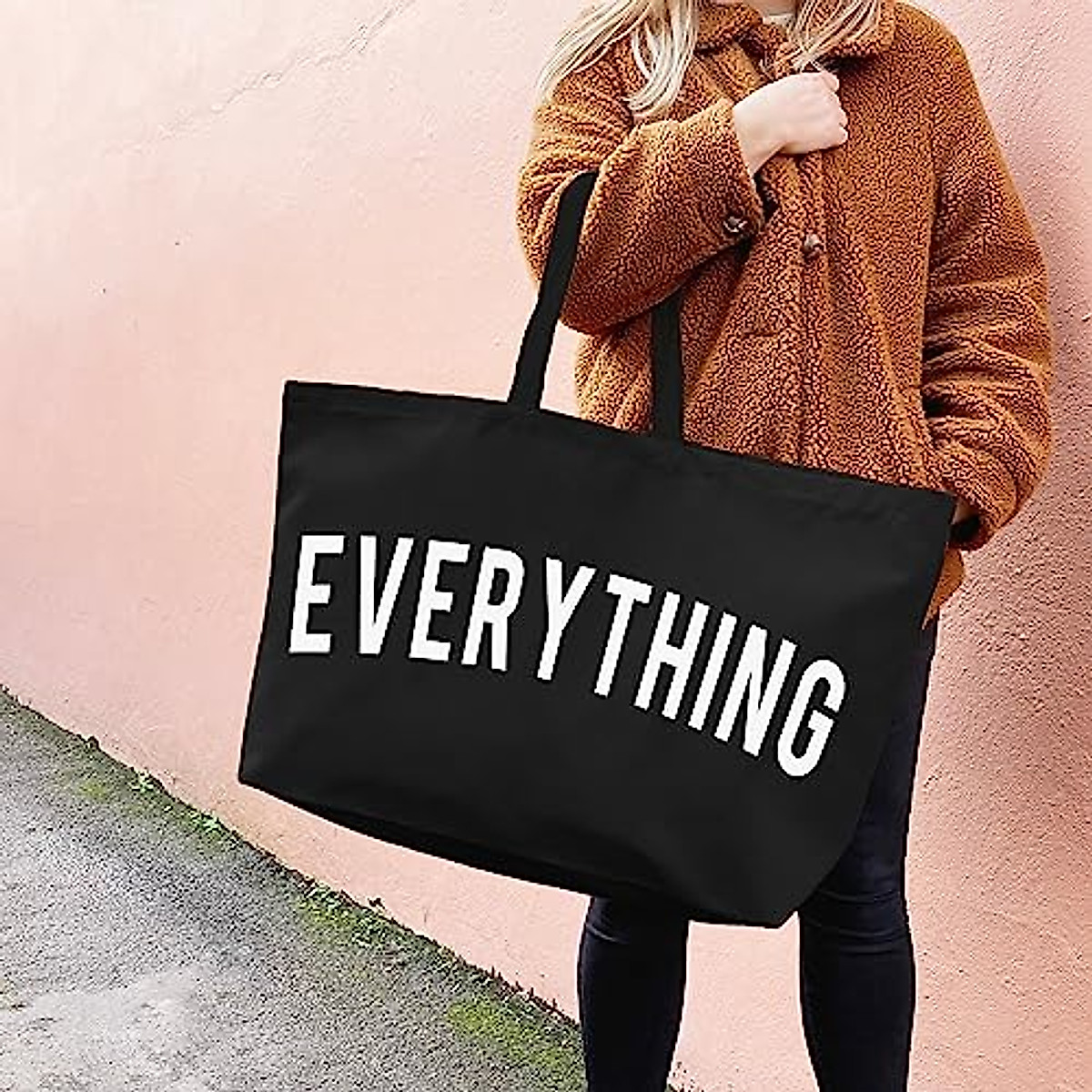 LLYLIU Canvas Tote Bag - Extra Large Shopping Beach Totes Bags Reusable Big Grocery Bag 28" x 8" x 16"