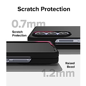 Ringke Slim [Minimalist Fit] Compatible with Samsung Galaxy Z Fold 5 Case for Women and Men, Simple Modern Sleek Design, Protective Sturdy Solid 5G Cover with Lanyard Hole - Black