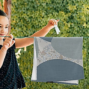 Geometry Blue and Gray Hand Towels Mid-Century Modern Abstract Kitchen Hand Towels Dishcloths Set Soft Absorbent Hand Towels for Bathroom Gym Restaurant Hotel