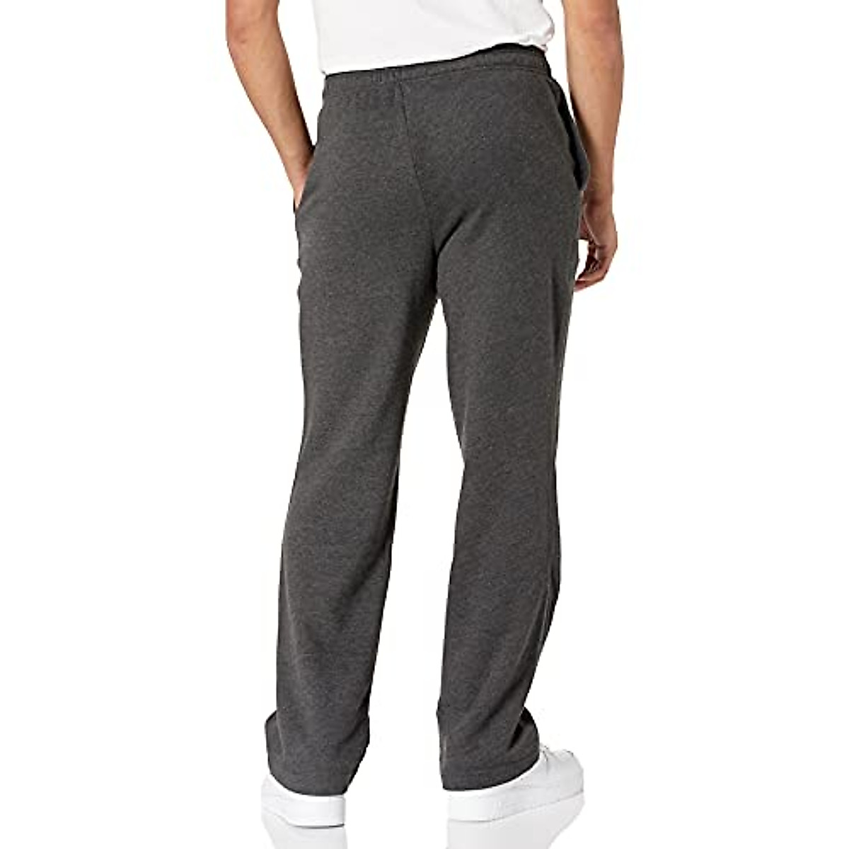 Amazon Essentials Men's Fleece Open Bottom Sweatpant (Available in Big & Tall), Charcoal Heather, Large