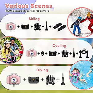 Gifts for 6 7 8 9 10 Year Old Girls Yoophane Kids Waterproof Camera Christmas Birthday Gifts Toddler Action Camera Toys for Girls Age 3-12 Underwater Video Recorder with 32GB SD Card (Pink)