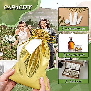 DOYIDE 50Pcs Gold Drawstring Gift Bags, 8x12in Jewelry Bags Drawstring Pouches, Shiny Wedding Party Favor Bags, Sachet Bags Empty for Birthday Party Christmas Baby Shower Candy Favors