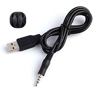 ZIMRIT 3ft USB to 3.5mm Aux Adapter Cable, Data Transfer, Black