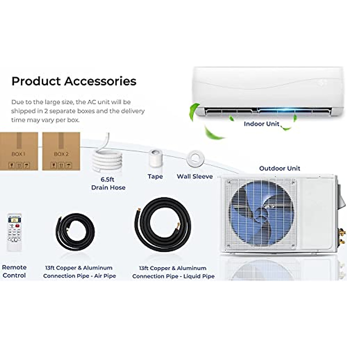 SIMOE 12000BTU Mini Split Air Conditioner and Heater, 115V 20 SEER2 Ductless AC Unit with 1 Ton Heat Pump & Ductless Inverter System, Energy Efficient Unit Rooms up to 750 Sq.Ft