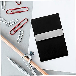 STOBOK 2pcs Business Card Holder Pu Name Card Holder Business Card Organizer Id Card Case Name Card Holders Women's Leather Wallet Cards Bags for Travel Metal Outdoor Man Decorations