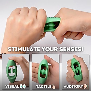 Mr. Snap | 2-in-1 Sensory Fidget Toy for Stress Anxiety ADHD Relief | Patented Flipping Suction Cup Snapper | Enhances Grip & Focus | for Kids & Adults (Dark Gray)