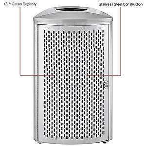 Global Industrial Triangular Trash Can, 18-1/2 Gallon, Brushed Stainless Steel