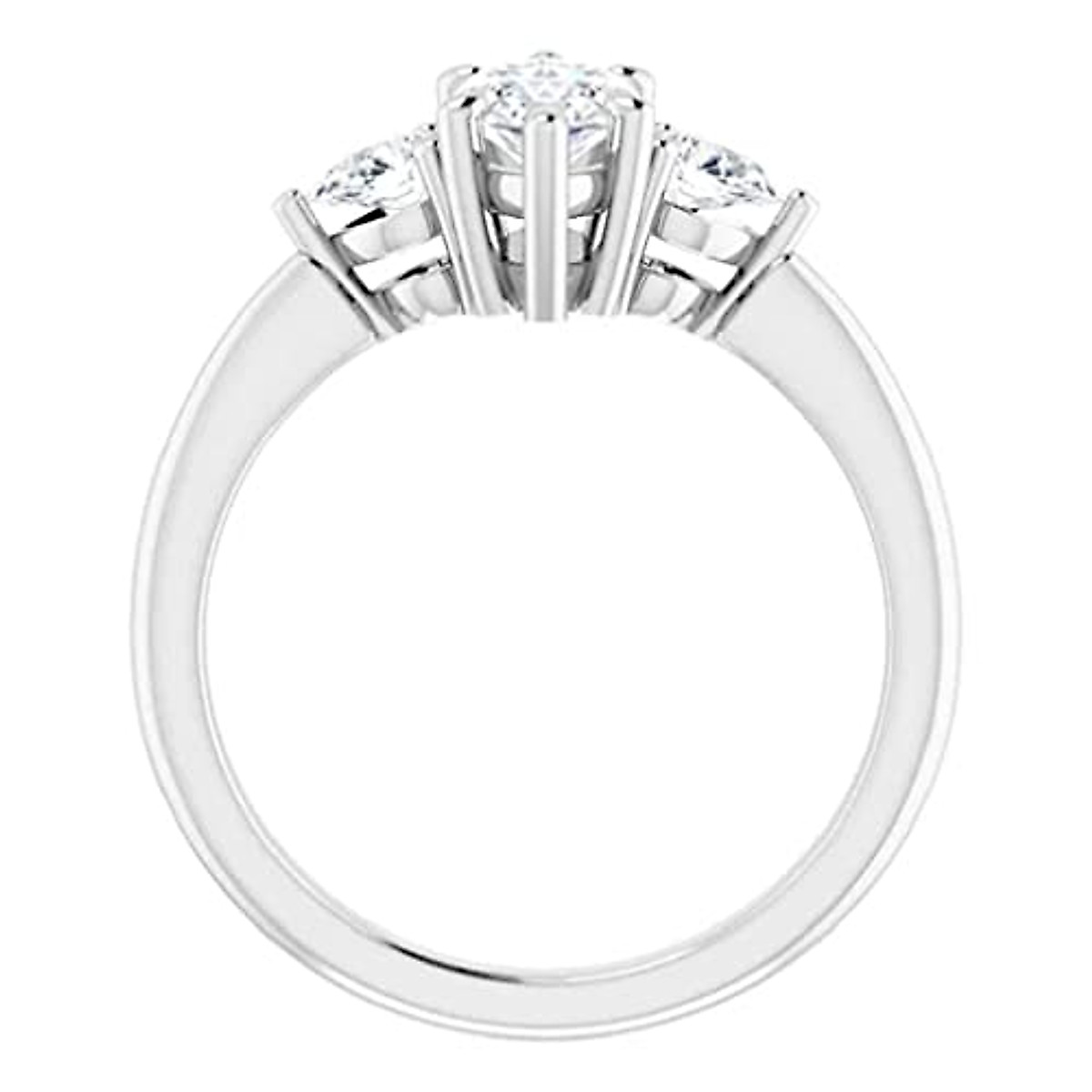 JEWELERYIUM 1.0 CT Marquise Colorless Moissanite Engagement Ring, Wedding Bridal Ring Set, Eternity Sterling Silver Solid Diamond Solitaire 6-Prong Anniversary Promise Ring for Her (6)