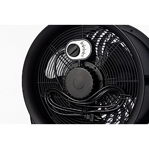 CAT by CATERPILLAR HVD-14AC - 14" High-velocity Drum Air Circulator Fan with 360-degree Pivoting Head, and Dual Ball Bearing 4-speed Motor, BLACK