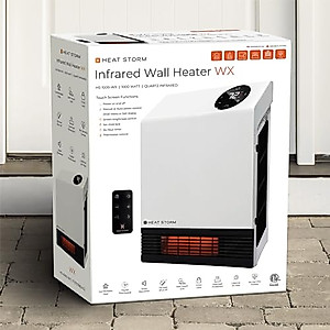 Heat Storm Deluxe Space 1000 Watt Infrared Wall Mount Electric Heater, White