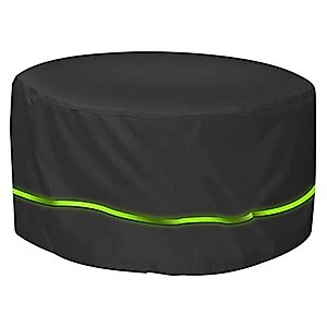 CLISPEED Cm Cloth Patio Anti-Fading Garden UV Fabric Reusable Oxford Household Cover Resistant Height Outdoor Accessories Protector for Furniture Black Wear-Resistant Foldable Round