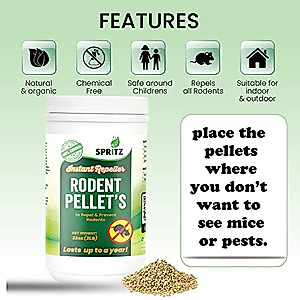 Spritz Rodent Repellent Pellets - Naturally Made with Peppermint Oil to Repel Mice and Rats – Safe for Pets and Kids