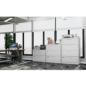 LISSIMO Lateral File Cabinet with 2 Drawer, Locking Filing Cabinet for Home Office,Metal Storage Cabinet for Letter/Legal Size with Anti-tilt Mechanism (White)
