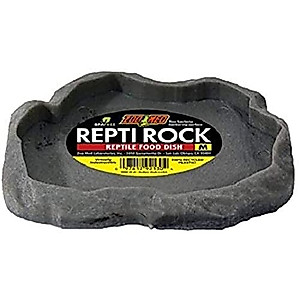 Zoo Med Repti Rock - Reptile Food Dish Medium (7.25" Long x 5.9" Wide) - Pack of 2
