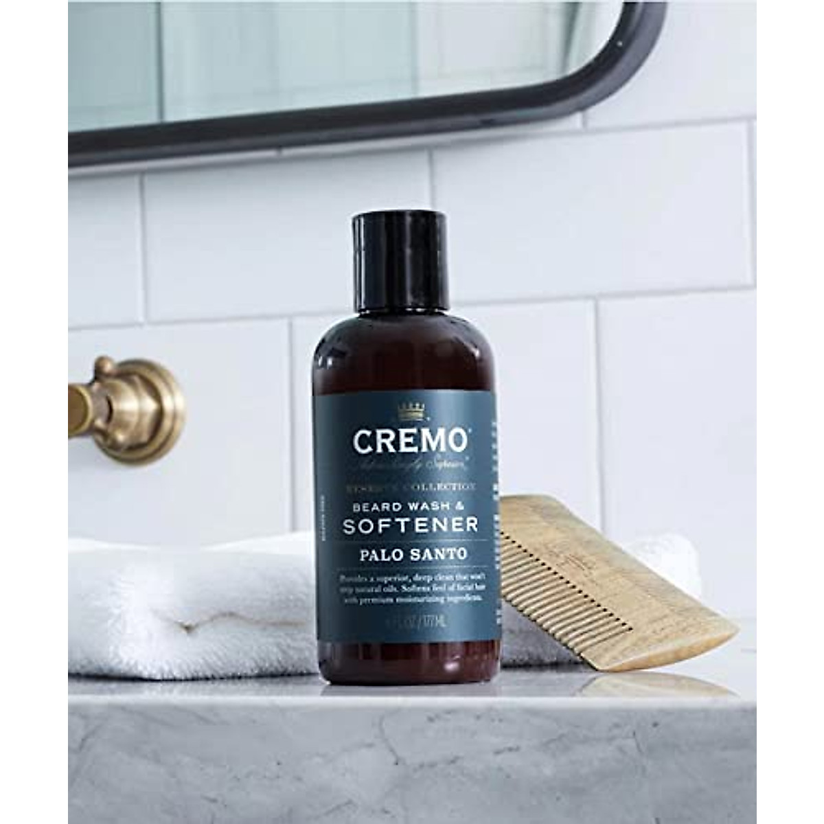 Cremo Palo Santo (Reserve Collection) Beard Wash & Softener, Moisturizes, Styles and Reduces Beard Itch for All Lengths of Facial Hair, 6 Fluid Oz