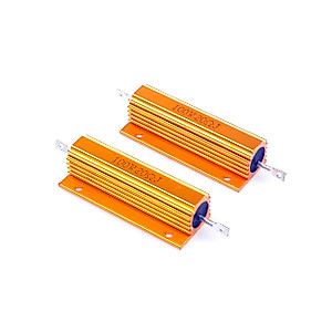 LM YN 100 Watt 20 Ohm 5% Wirewound Resistor Electronic Aluminium Shell Resistors Gold (Pack of 2)